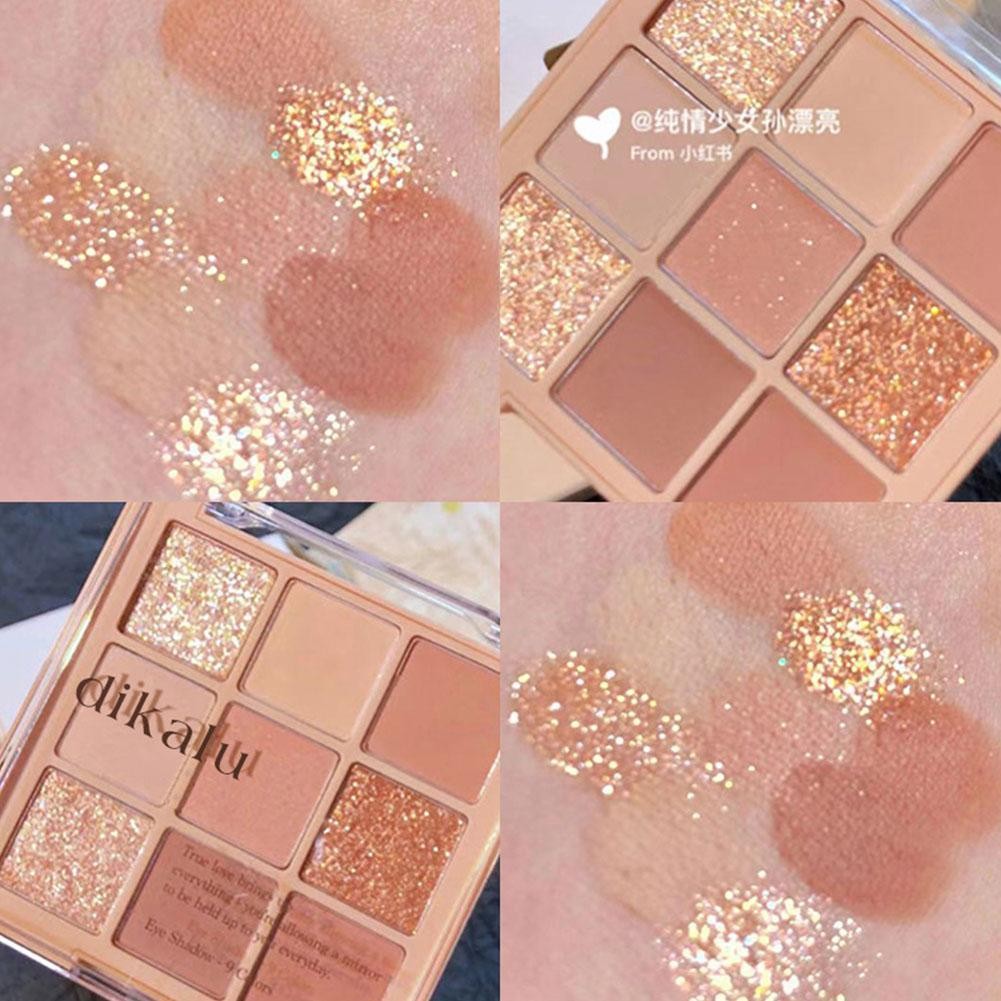 Milk Tea Nine Color Eye Shadow Plate Pearlescent Matte Nine Palace Eye ...