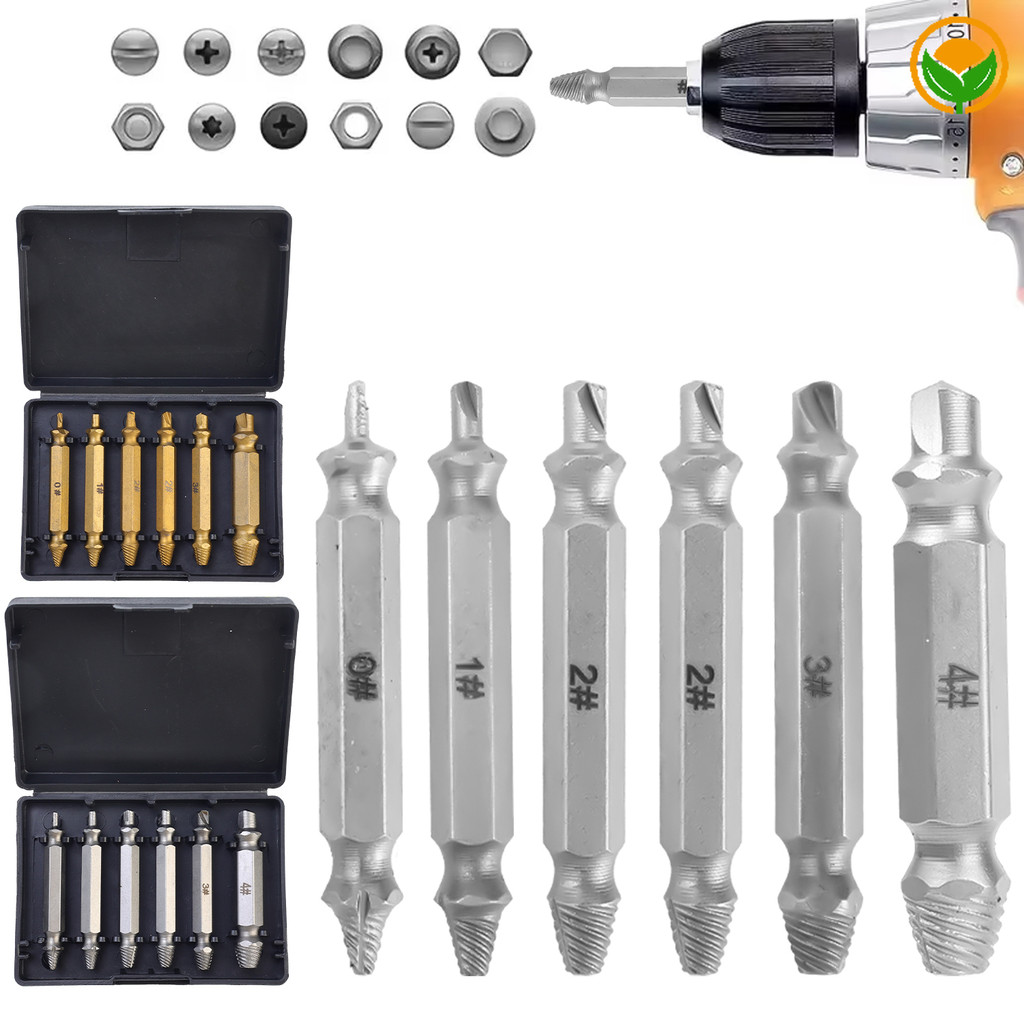 Damaged Screw Extractor Broken Bolt Stripped Set Double Head Tool Easy ...