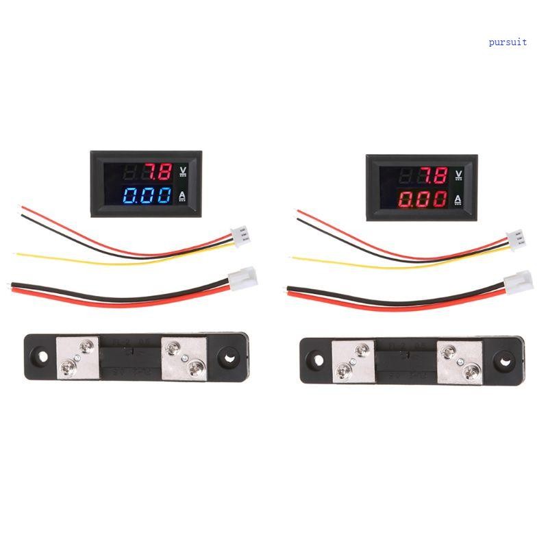 【SUIT*】 LED Digital Voltmeter Ammeter Red and Blue 2-in-1 Digital ...