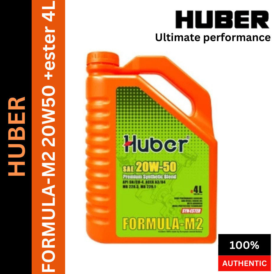 Huber SAE 20W-50 premium synthetic blend Formula M2 4Liters engine oil ...