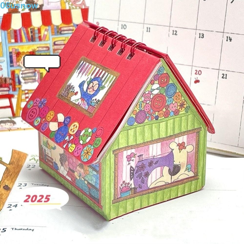 USNOW 2025 Calendar, Storage Box Dual Use Small House Calendar ...