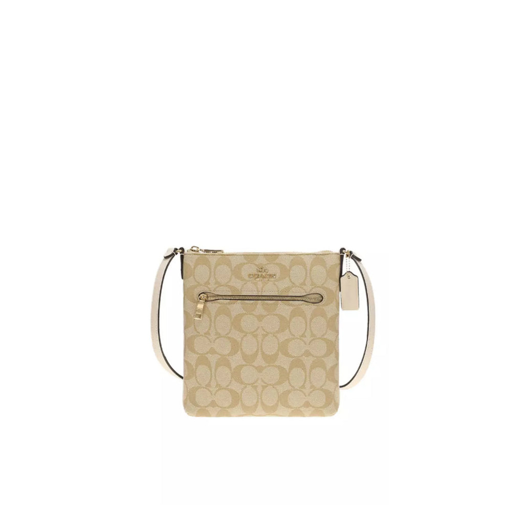Coach Mini Rowan File Bag In Signature Canvas In Light Khaki Chalk ...