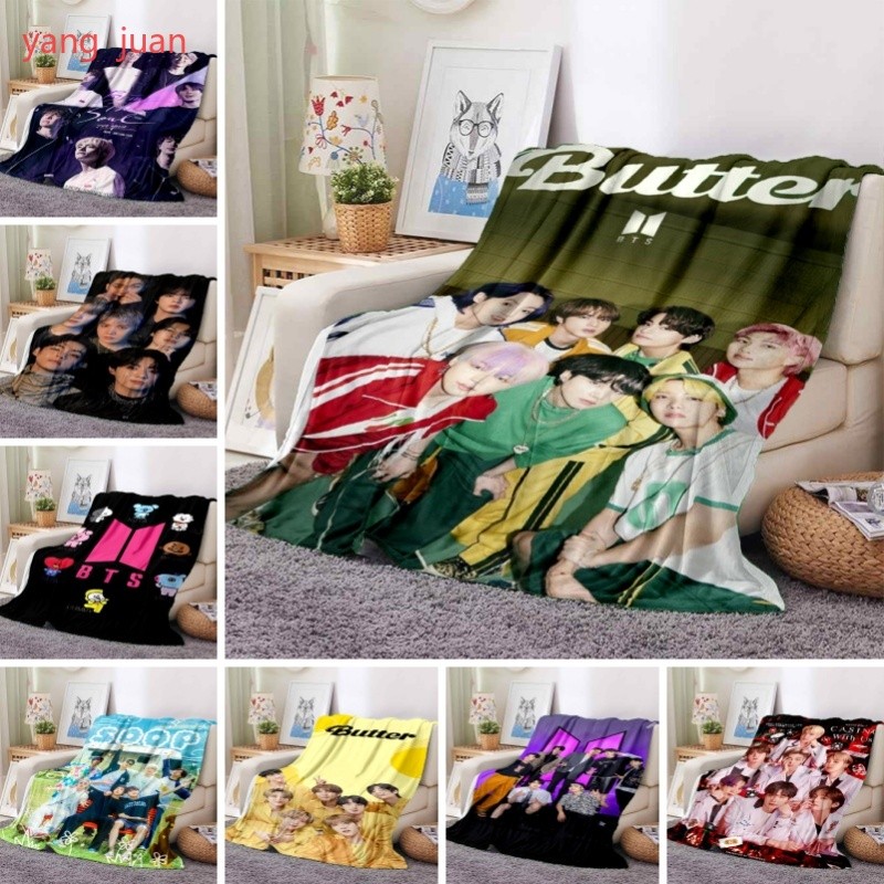 Korean idol group BTS blanket Rap Monster Jeon Jung Kook sofa cover ...