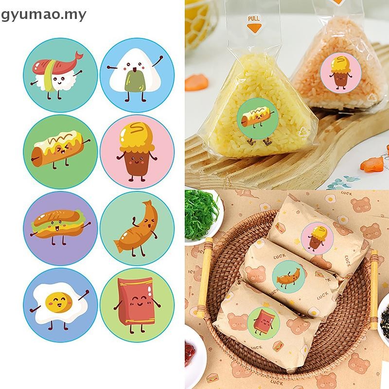 GYU 500pcs Round Rice Ball Packaging Bag Stickers Nori Seaweed Onigiri ...