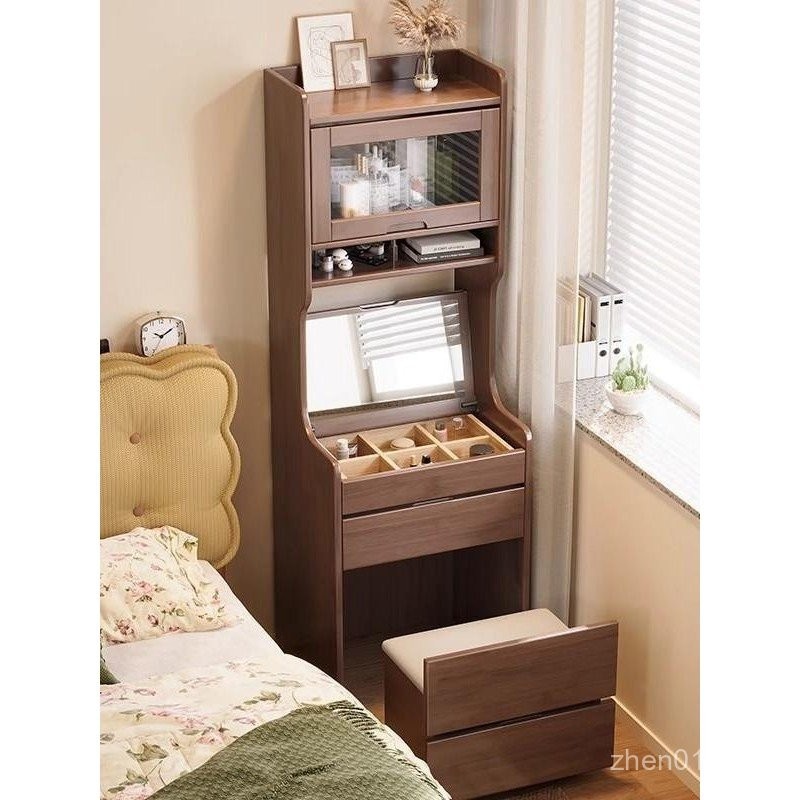 Solid Wood Dressing Table Bedroom Dressing Table with Mirror Bedside ...