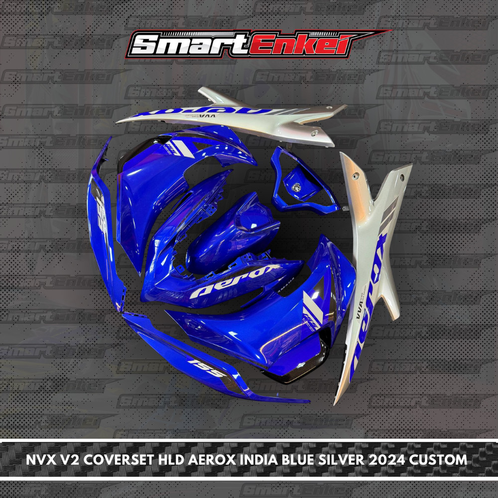 HLD-NVX V2 COVERSET AEROX INDIA BLUE SILVER 2024 CUSTOM HLD | Shopee ...