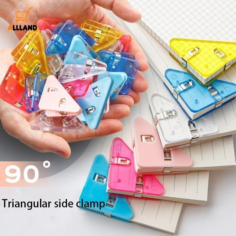 Translucence Colorful Plastic Triangle Clip Documents Corner Storage ...