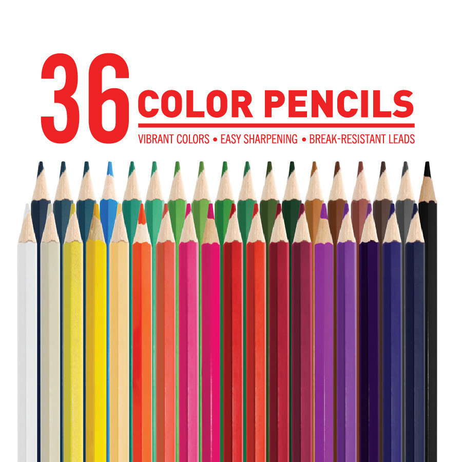 Pensel Warna (Set of 36 Colours) Colouring Pencils – Smooth Colour ...
