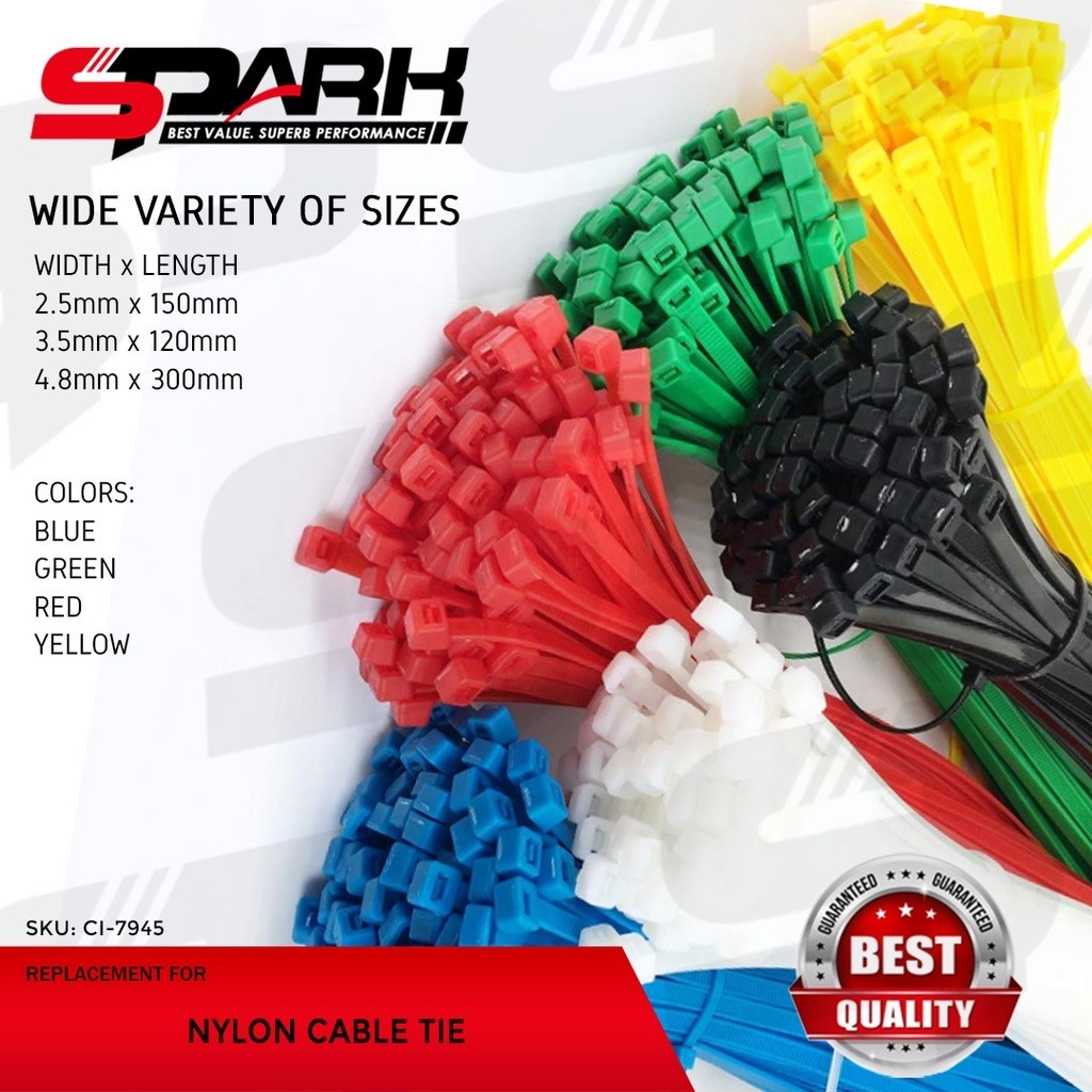 (100pcs) 12 inches / 300 mm length HEAVY DUTY COLORED NYLON CABLE TIE ...