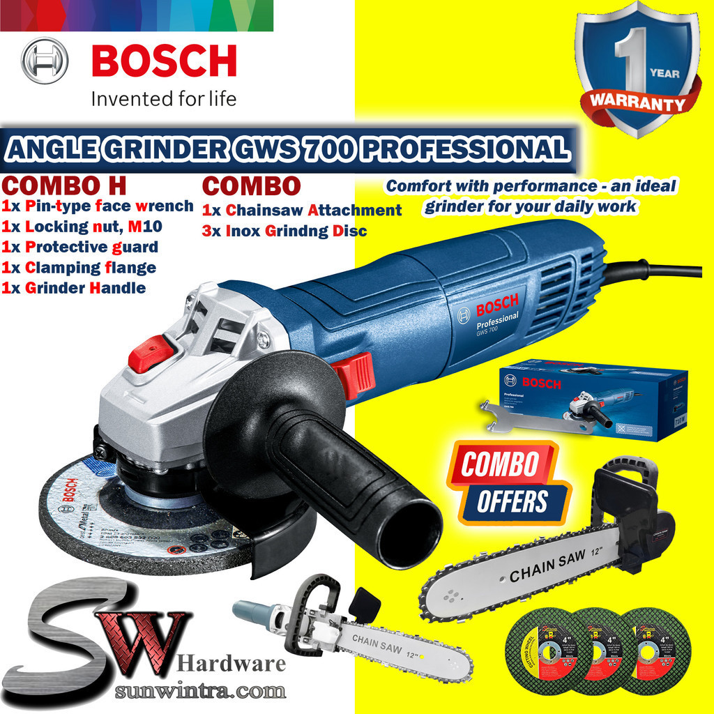 COMBO BOSCH GWS700 GWS 700 ANGLE GRINDER 710W + CHAINSAW STAND ...