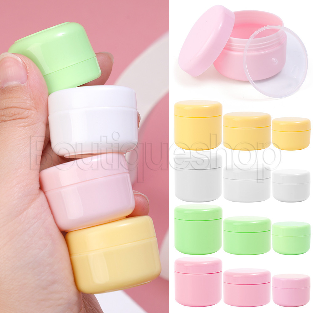 Travel Face Cream Lotion Cosmetic Container - Plastic Jars with Lids ...