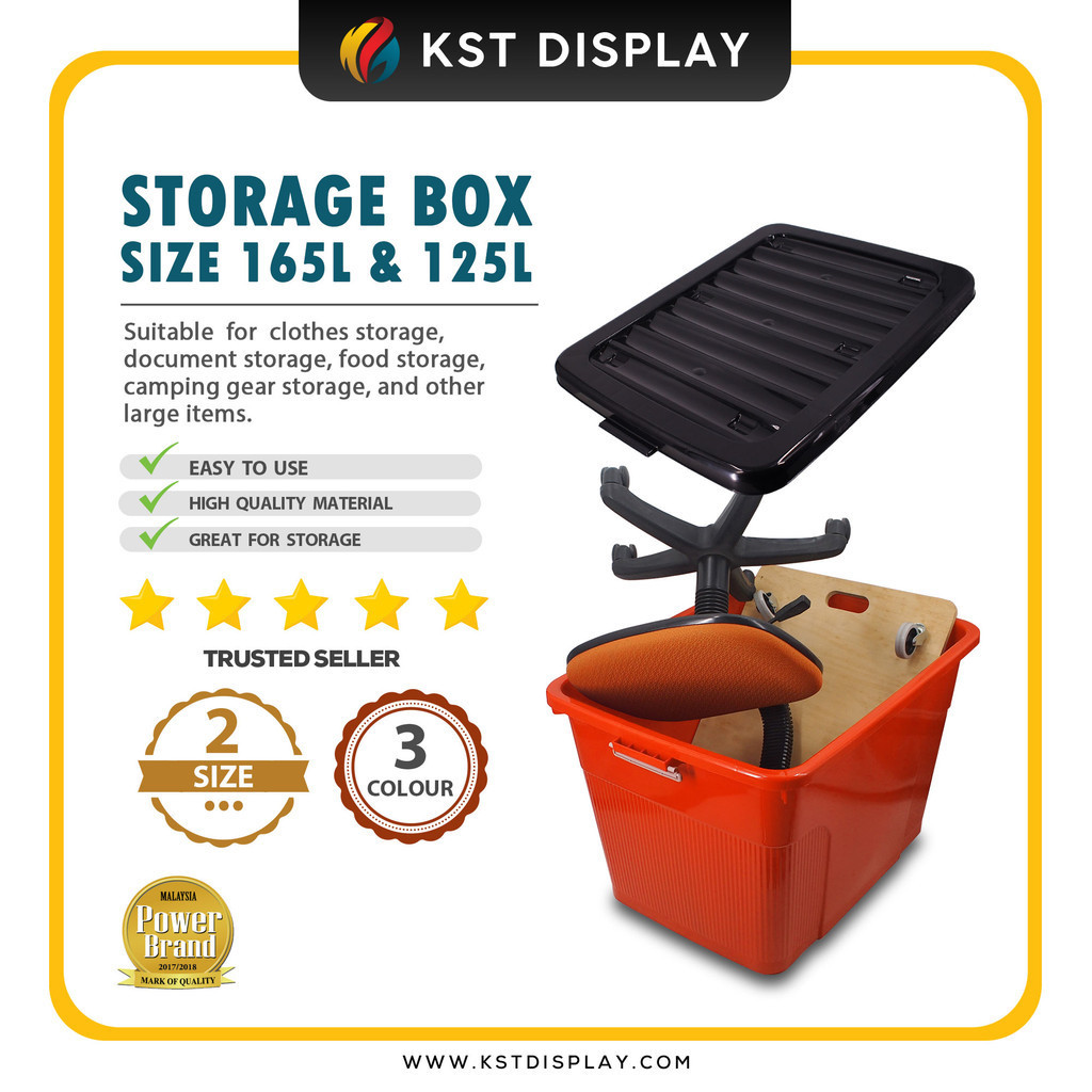 (HIGH QUALITY) 165L & 125L ROOMY Storage Box / Bekas Simpanan / Storage ...