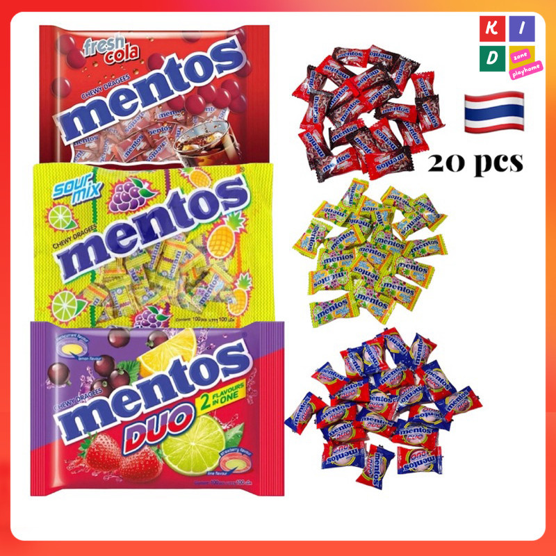 🇹🇭【Thai Product 】🇹🇭 HALAL Mentos Chewy 20pcs Fresh Cola-cola / Sour Mix ...