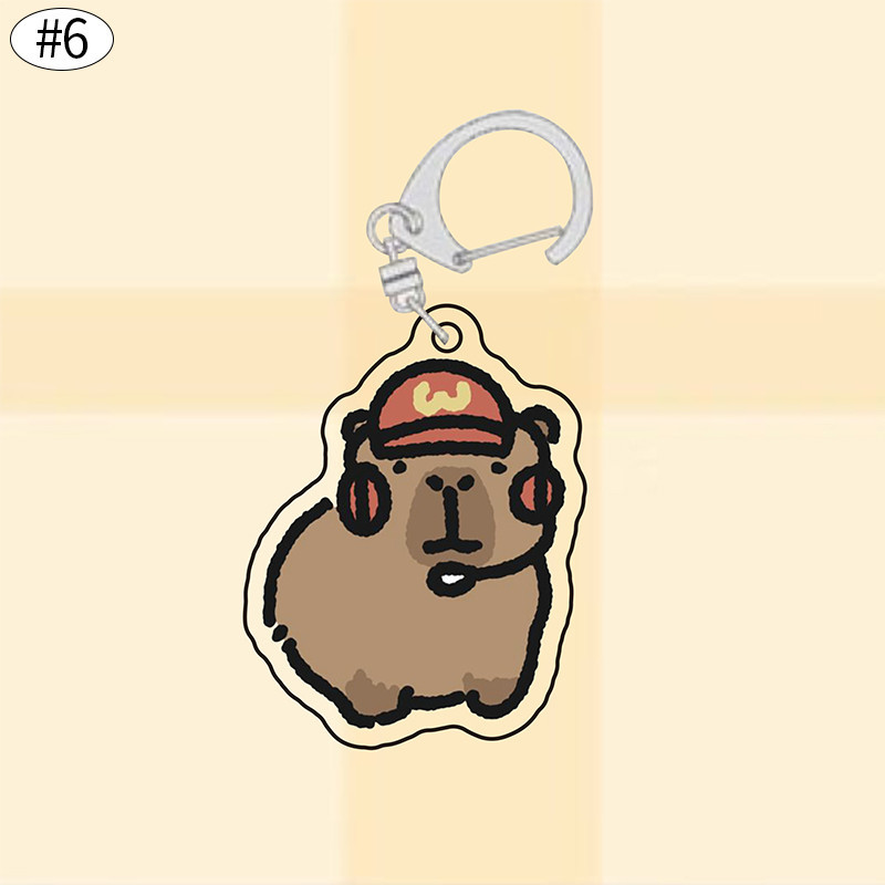 Funny Ugly Acrylic Capybara Keychain Cute Cartoon Colorful Keyring ...