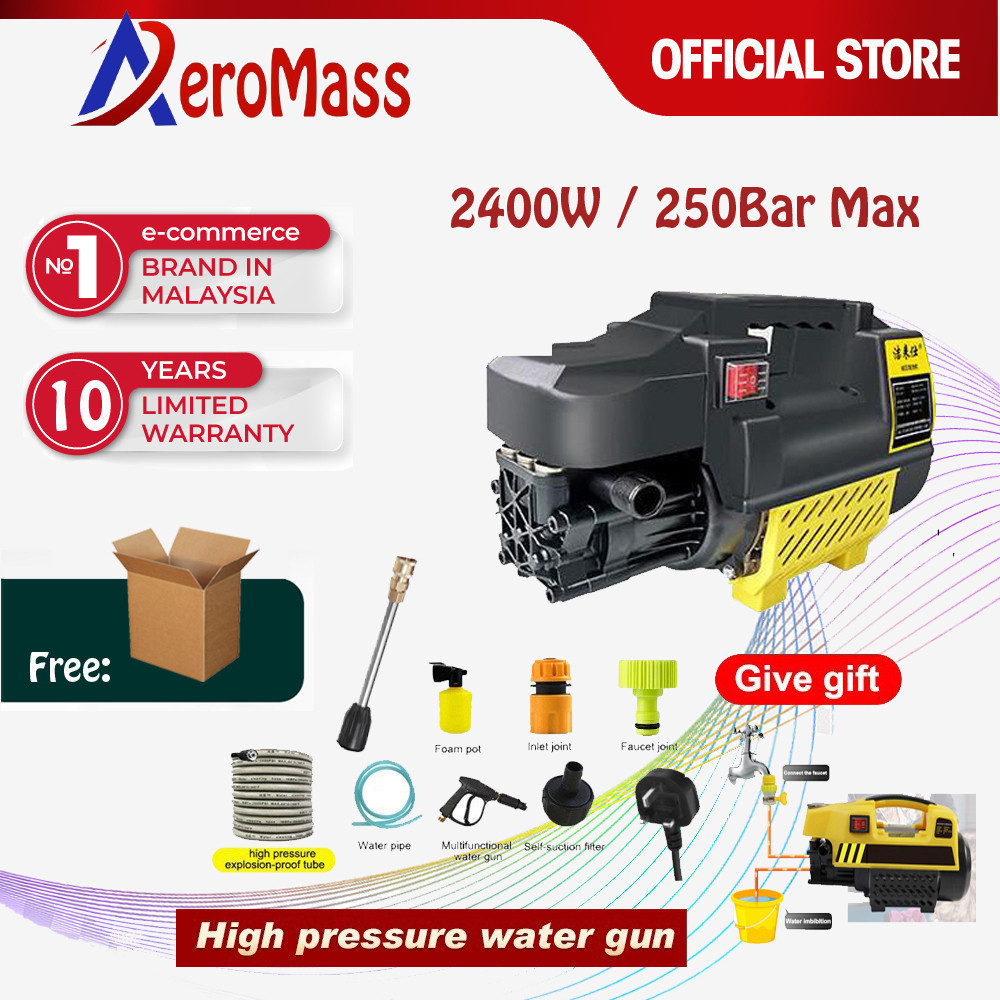 AEROMASS High Pressure Water Jet Car Wash Home Cleaner Car Washer Water Jet Machine Cuci Kereta ...