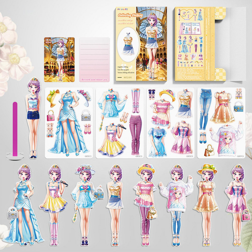 Magnetic Dress Up Dolls Magnetic Paper Dolls Princess Dress Up Paper ...
