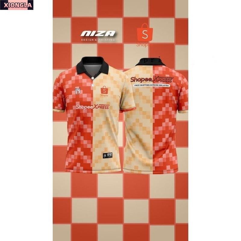 Jersi Retro Shopee Express T Shirt Jersey Retro Collar Malaysia Red ...