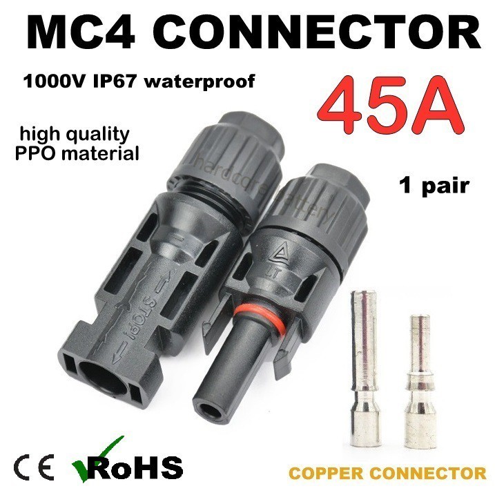 MC4 45A inner contact 1000V photovoltaic PV solar panel system wire ...
