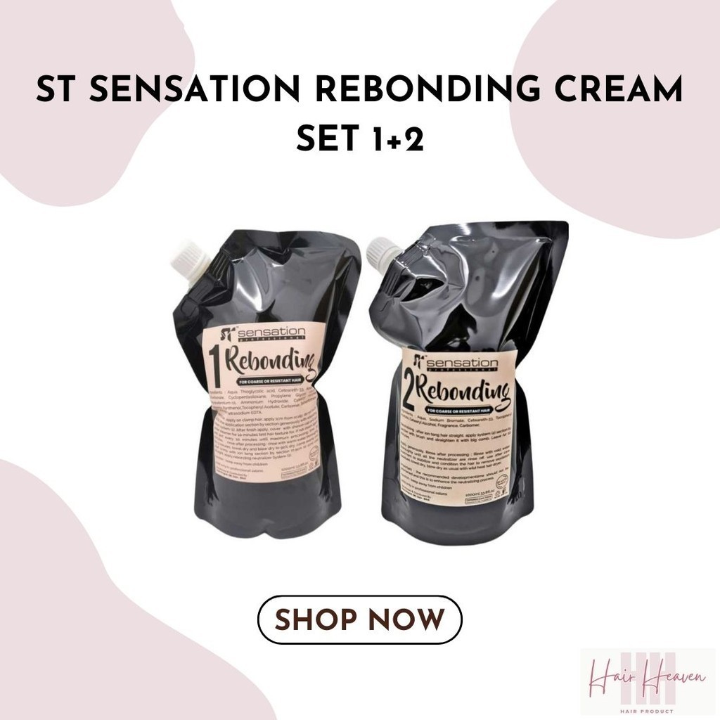 🔥LOWEST PRICE🔥 ST SENSATION REBONDING CREAM SET 1+2 (1000ML) | Shopee ...