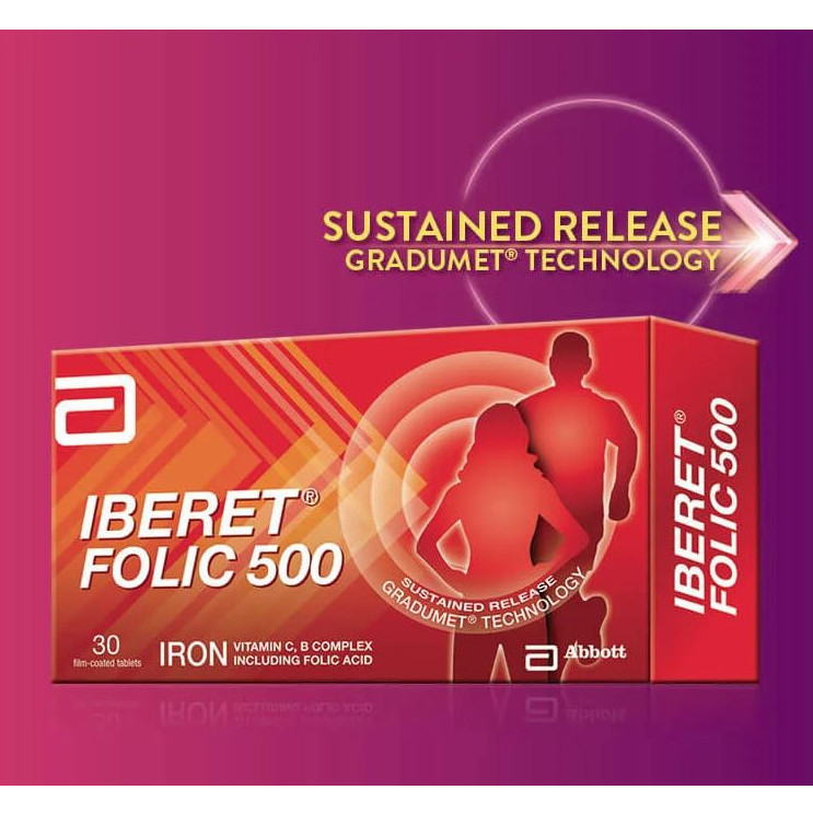 Abbott Iberet Folic 500 ( 30 Tablets ) | Shopee Malaysia