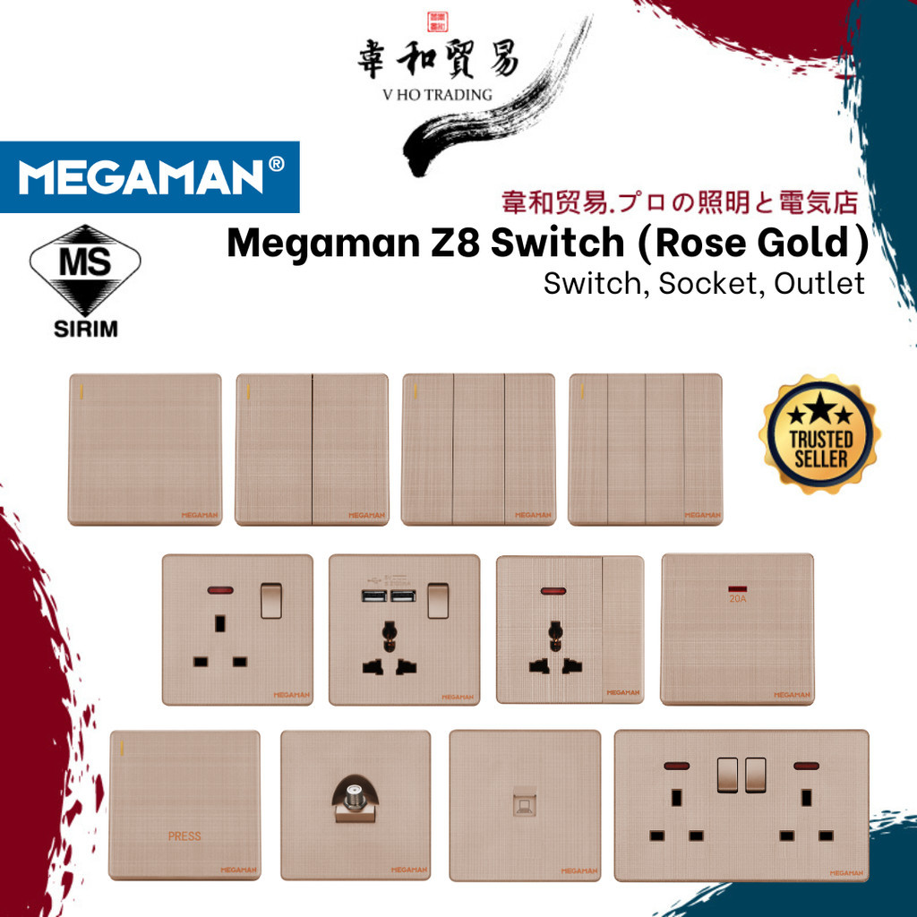 [VHO] (SIRIM) Megaman Z8 (Rose Gold)Switch Switches Socket Outlet ...