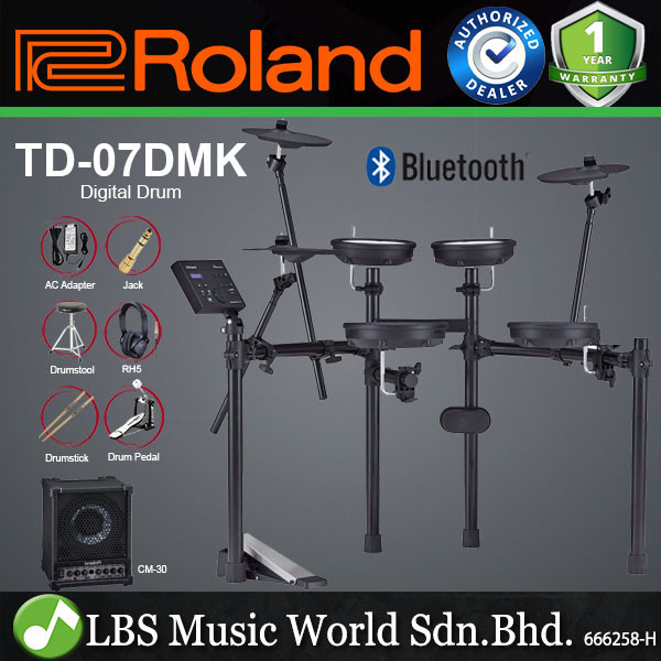 Roland V-Drums TD-07DMK Digital Electronic Drum Set with RH-5 Headphone (TD07DMK TD 07DMK ...
