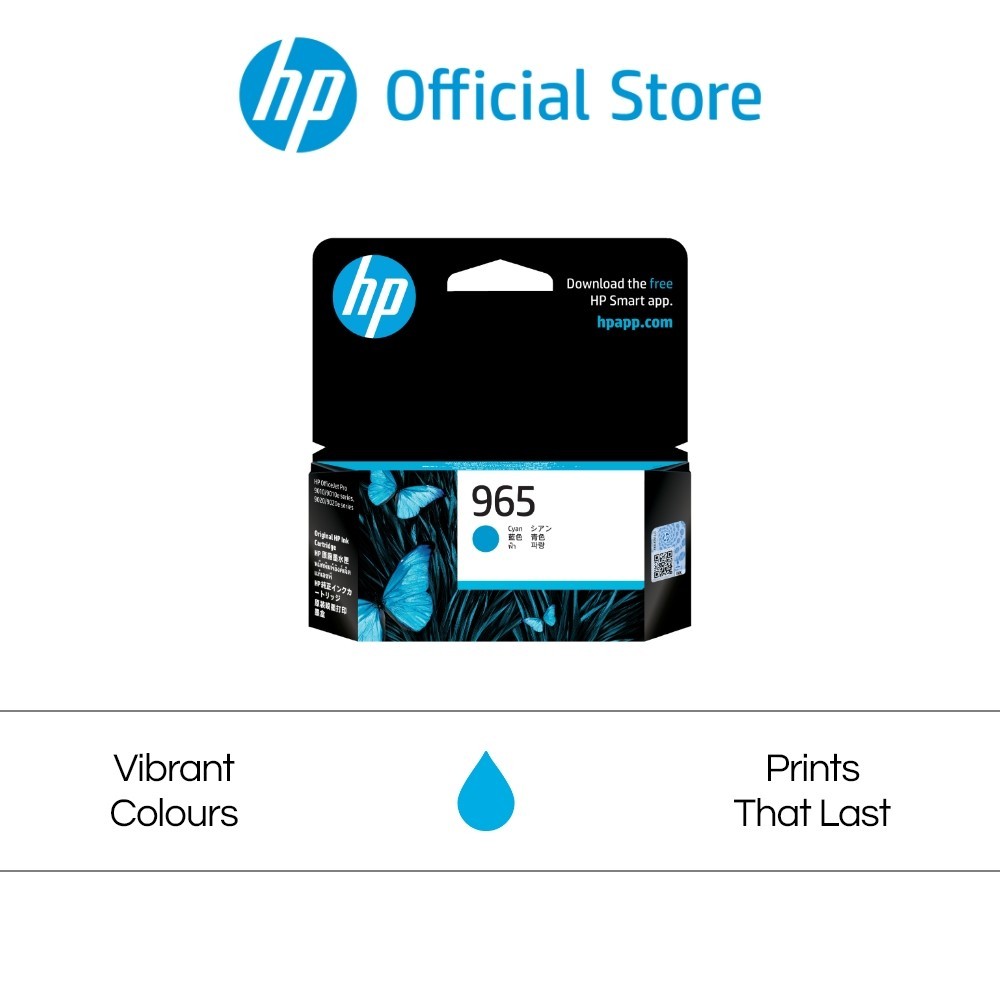 HP 965 Cyan Original Ink Cartridge / Compatible to HP OfficeJet Pro ...