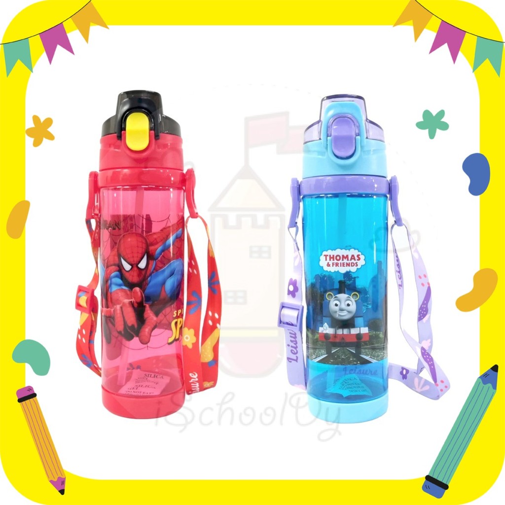 iSchoolDy Kids Spiderman Thomas & Friends 650ML Water Bottle with Straw ...