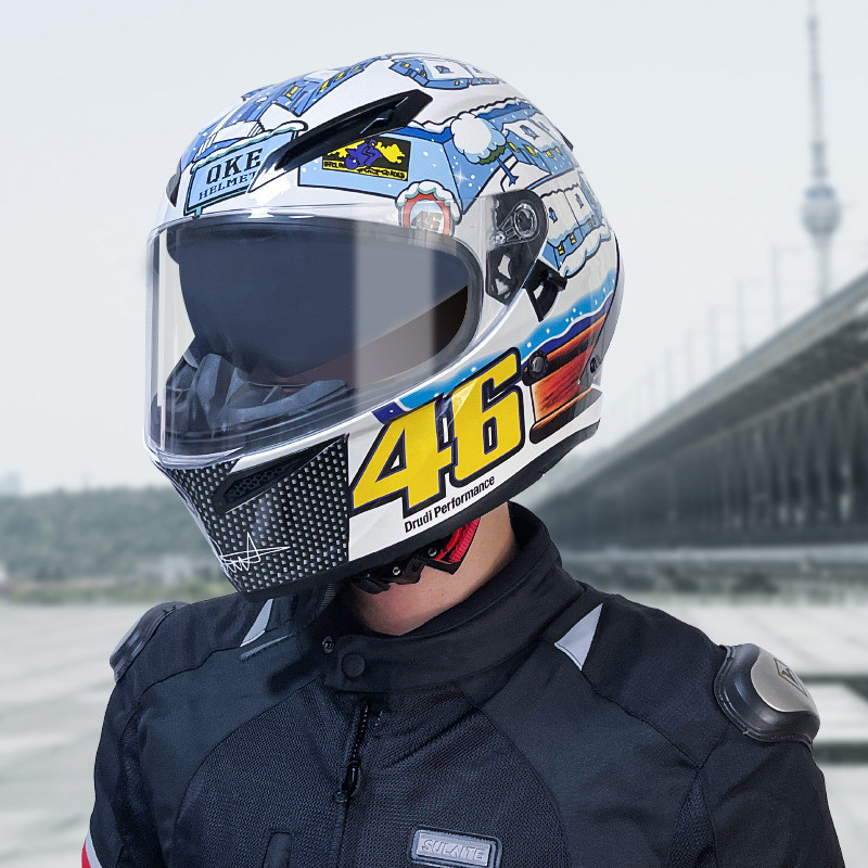 Black Mirror Transparent Mirror Dual Lens Helmet Motorcycle Men All ...
