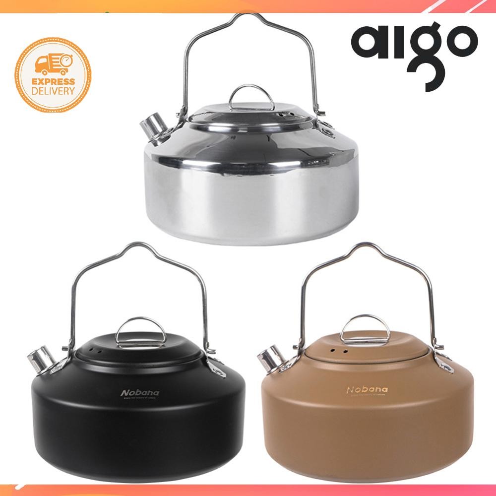 AIGONI™ Mini Camping Kettle 1L Boil Water Kettle Lightweight Teapot ...