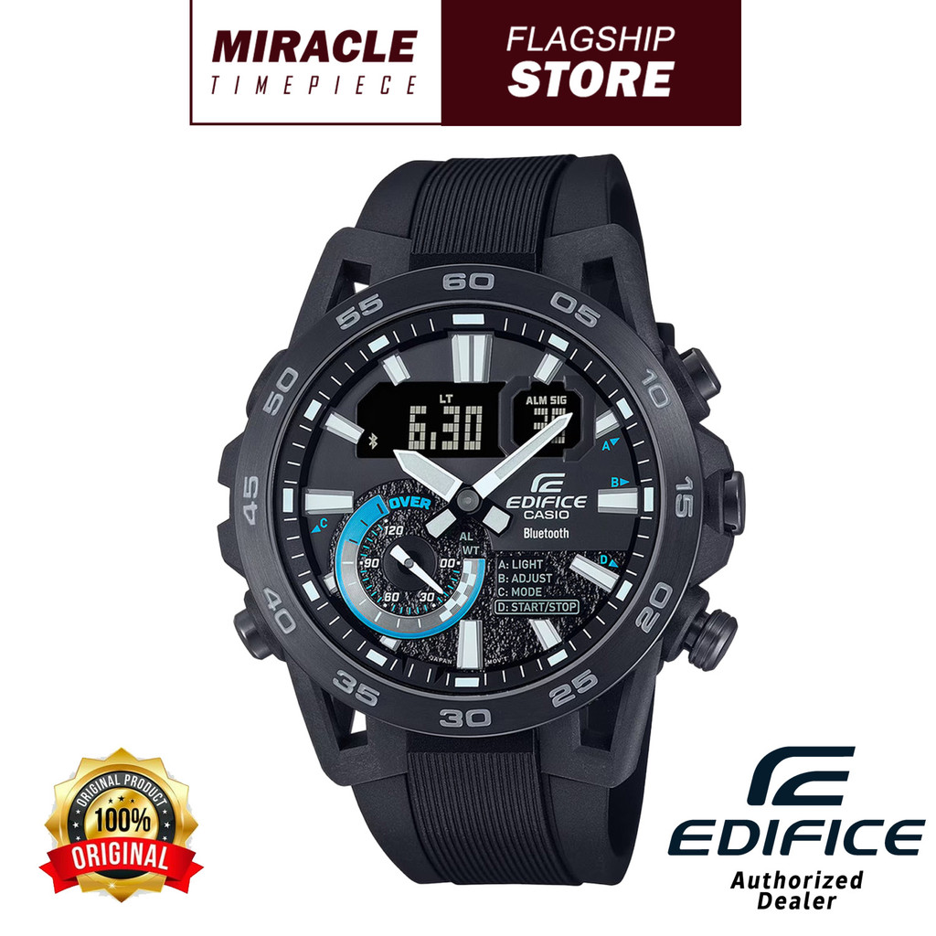 Casio Edifice ECB-40PB-1A Black Stainless Steel Band Men Watch ECB-40PB / ECB-40 / ECB | Shopee ...