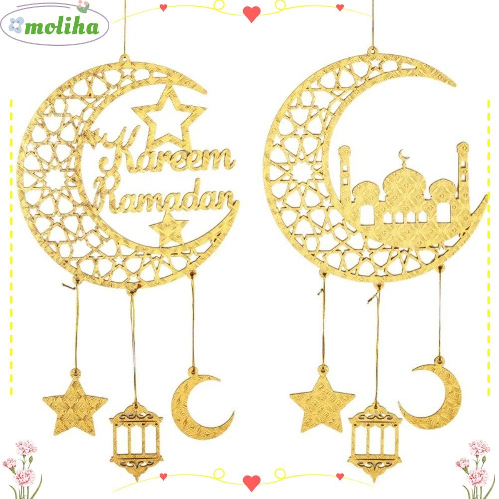 MOLIHA Eid Mubarak Pendant, Eid Muslim Door Hanging Sign, Moon and ...
