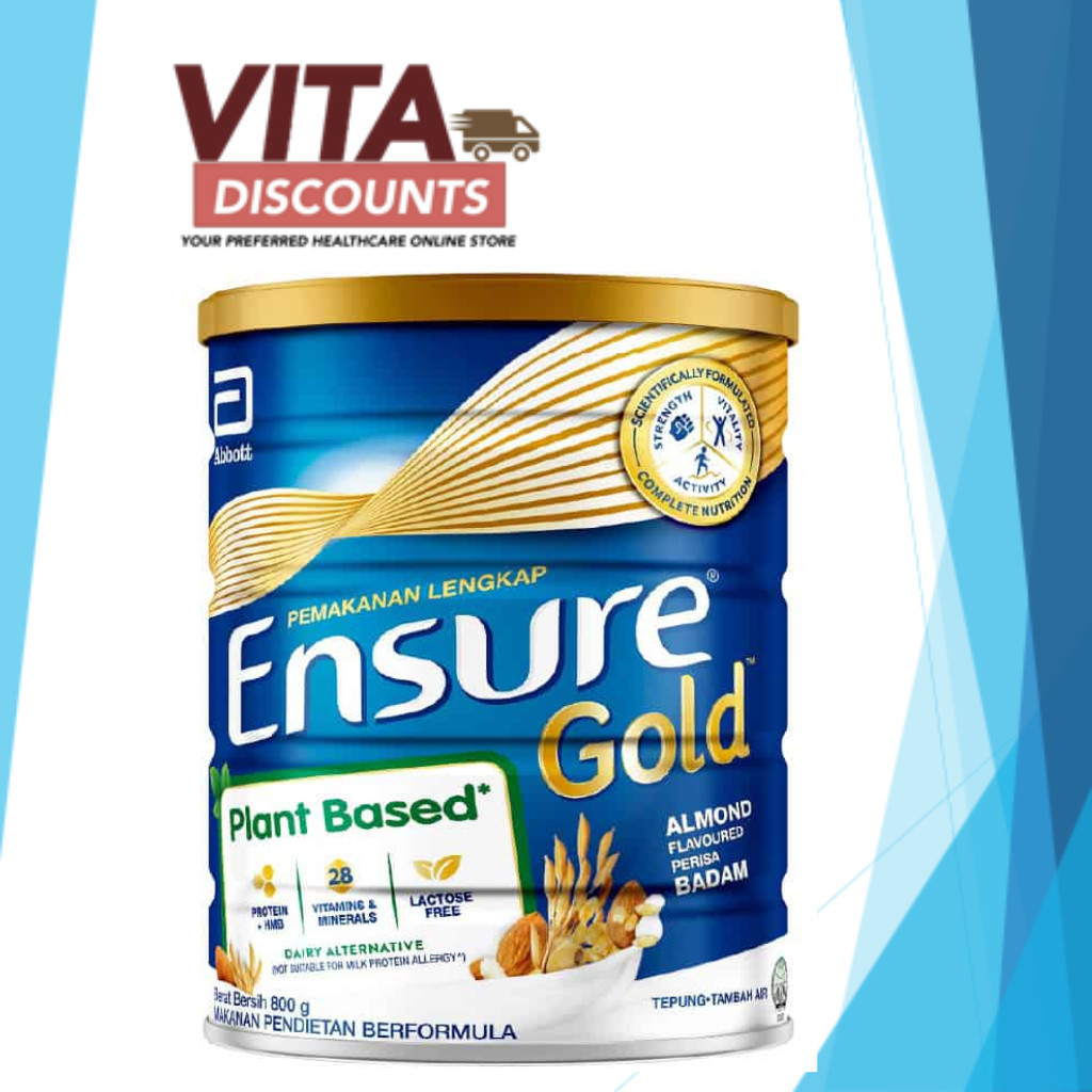 ENSURE GOLD COMPLETE NUTRITION POWDER PLANT BASED ALMOND 800G EXP08 ...