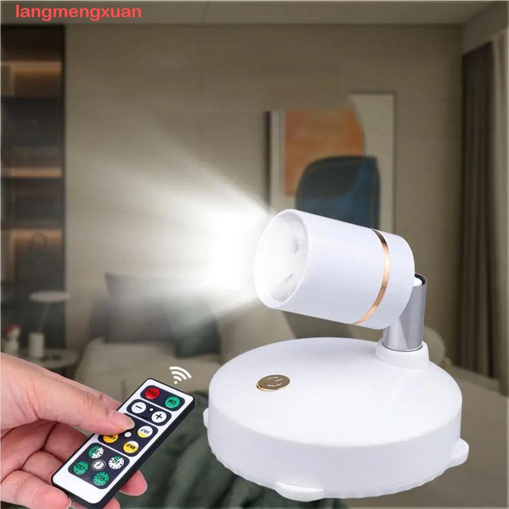 LANGMENGXUAN Cabinet Spotlights, Remote Control Rotatable Wireless ...