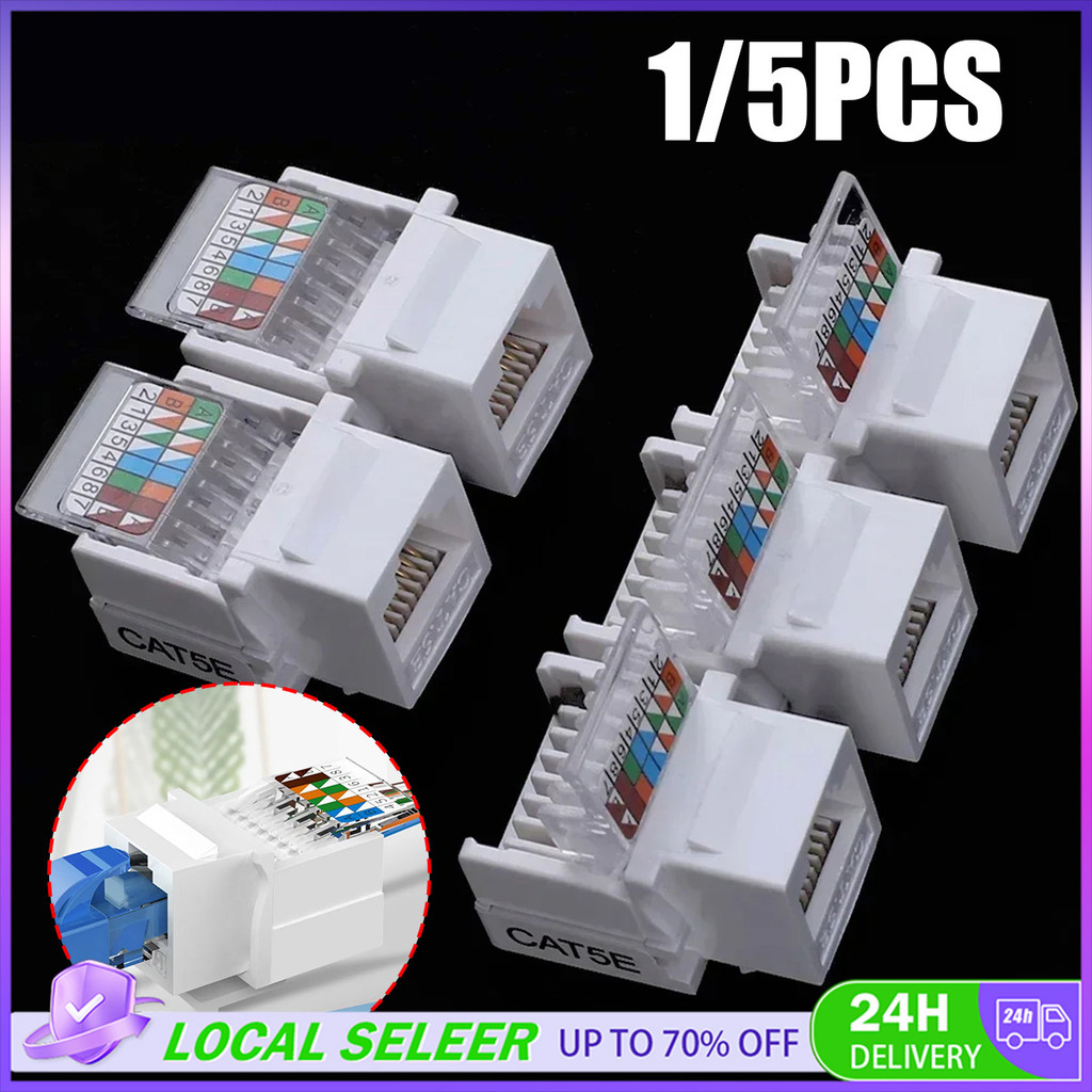10Pcs RJ45 Ethernet Network Faceplate Wall Socket CAT5e RJ45 Keystone ...