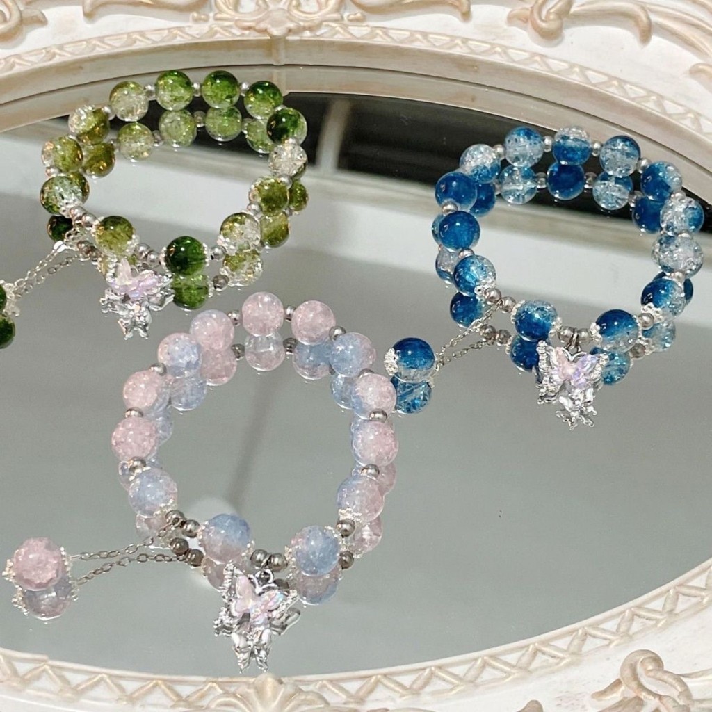 Super Fairy Butterfly Fragmented Bead Bracelet Female Niche Design ins ...
