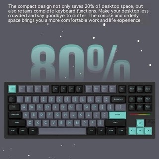 VTER galaxy80 80% Aluminum Wireless Mechanical Keyboard With A Game ...