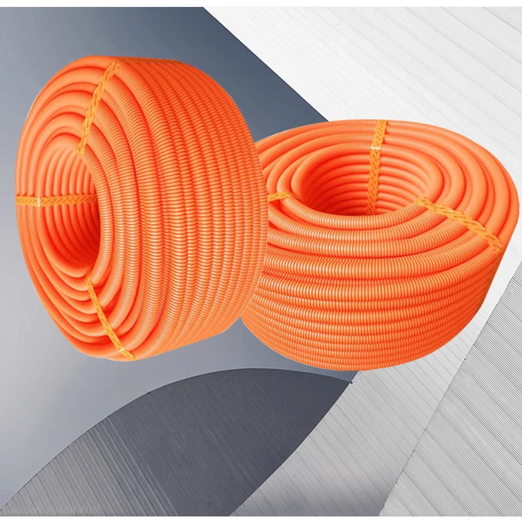 【PER / ROLL】PP flame retardant PVC orange currugated flexible conduit ...