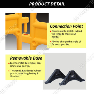 1.6M Safety Barricade Plastic Road Barrier New Material Penghadang ...