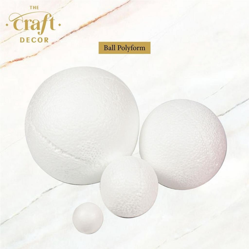 The Craft Decor White Ball Polyform | Polyfoam Bentuk Bola | DIY Form ...