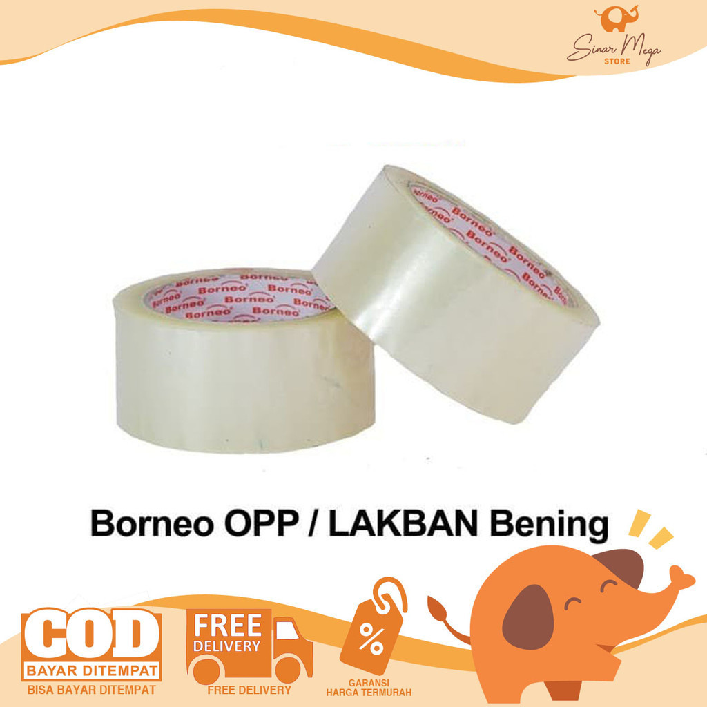 Borneo Clear Duct Tape 48mm x 90yard Plain OPP Duct Tape Unit | Shopee ...