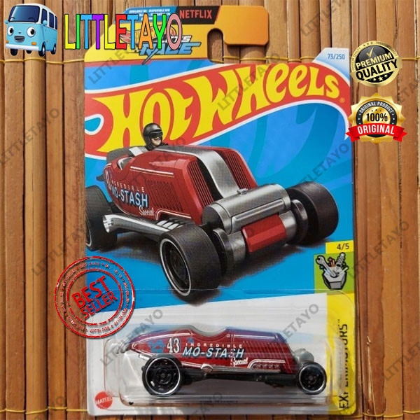 MERAH Hotwheels MO STASH 2024 Red - CAR Mustache HOT ROD MUSCLE CAR ...