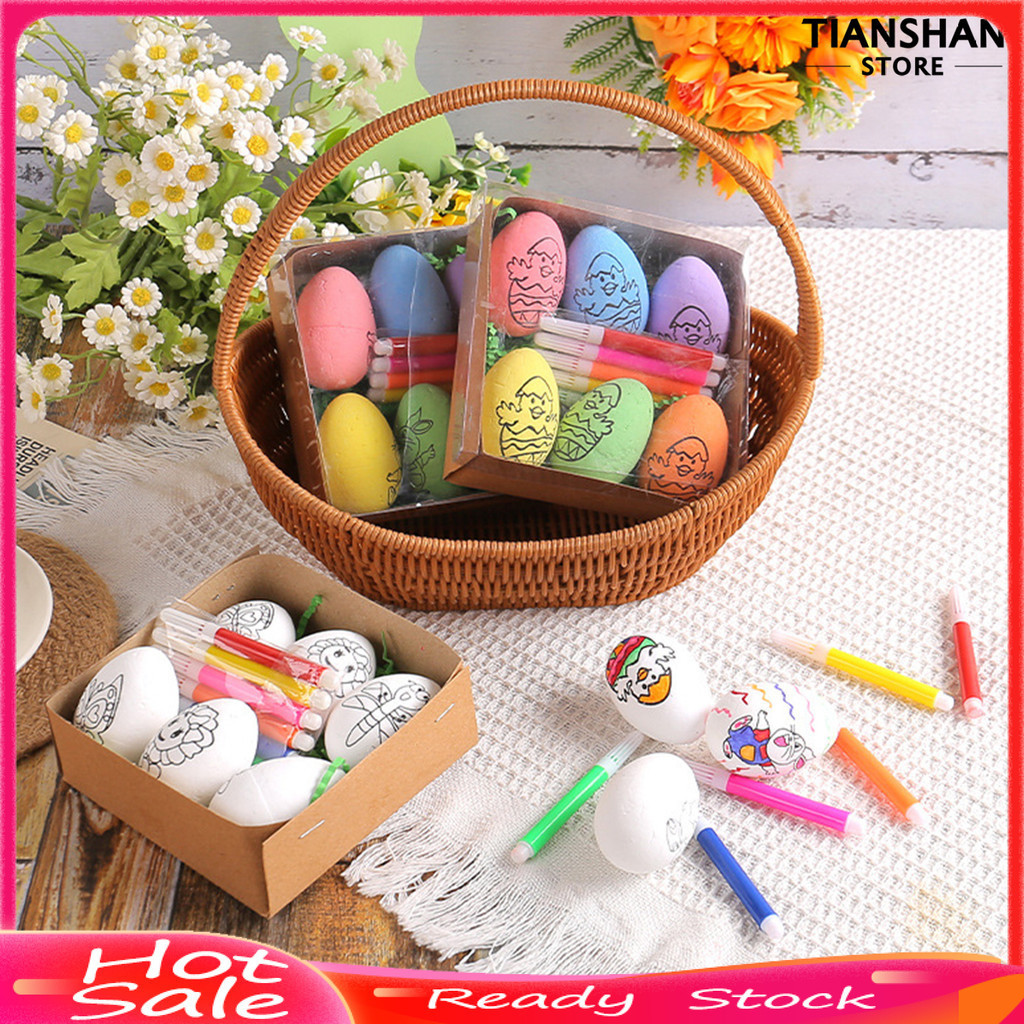 [TTS] 1 Set Easter Egg Painting Kit Creative Cartoon Easter Egg ...