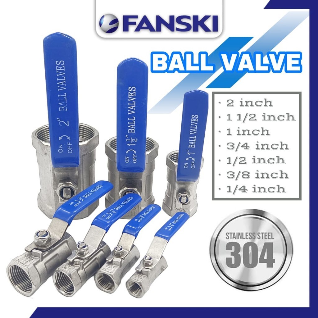 Ball Valve 304 Stainless Steel Female Threaded Injap Bola 1/4", 3/8", 1 ...