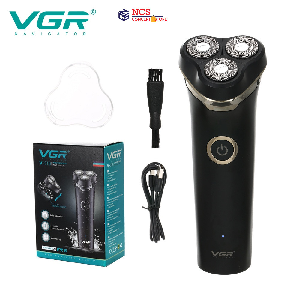 VGR Waterproof New Magnetic Suction Three Head Shaver Men's Shaver ...
