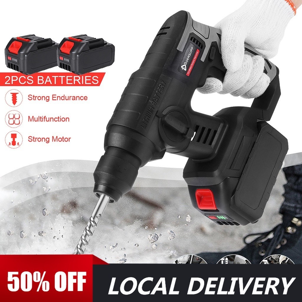 Rechargeable Cordless Electric Rotary Hammer Multifunction Hammer ...