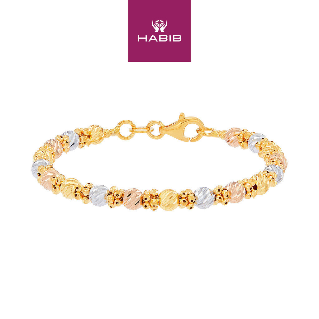 HABIB Oro Italia 916 Yellow, White and Rose Gold Bangle (for baby ...