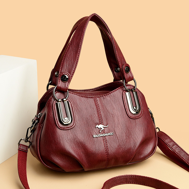 Ladies Large-Capacity Portable Shoulder Bag Elegant Solid Color ...