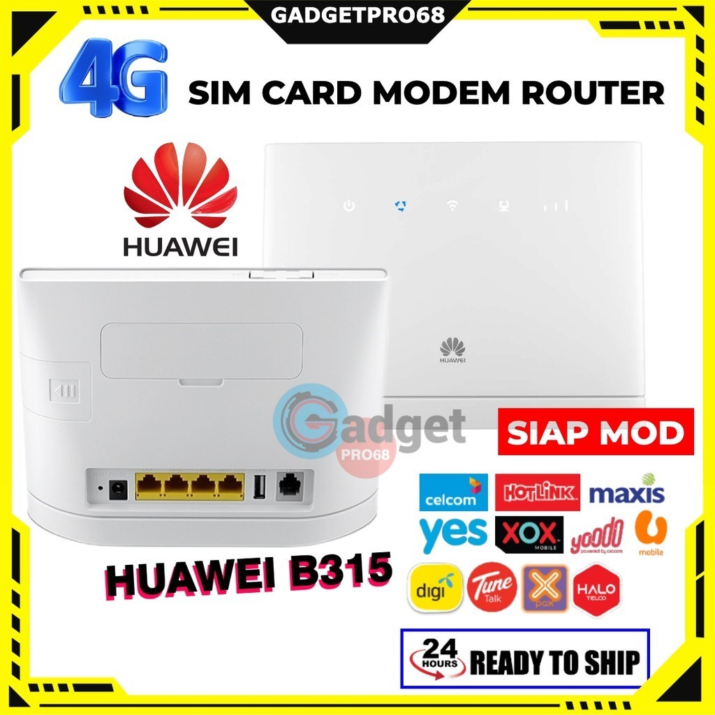 100% NEW HUAWEI B310 B315 MOD 4G LTE Modem Router Unlimited Data ...