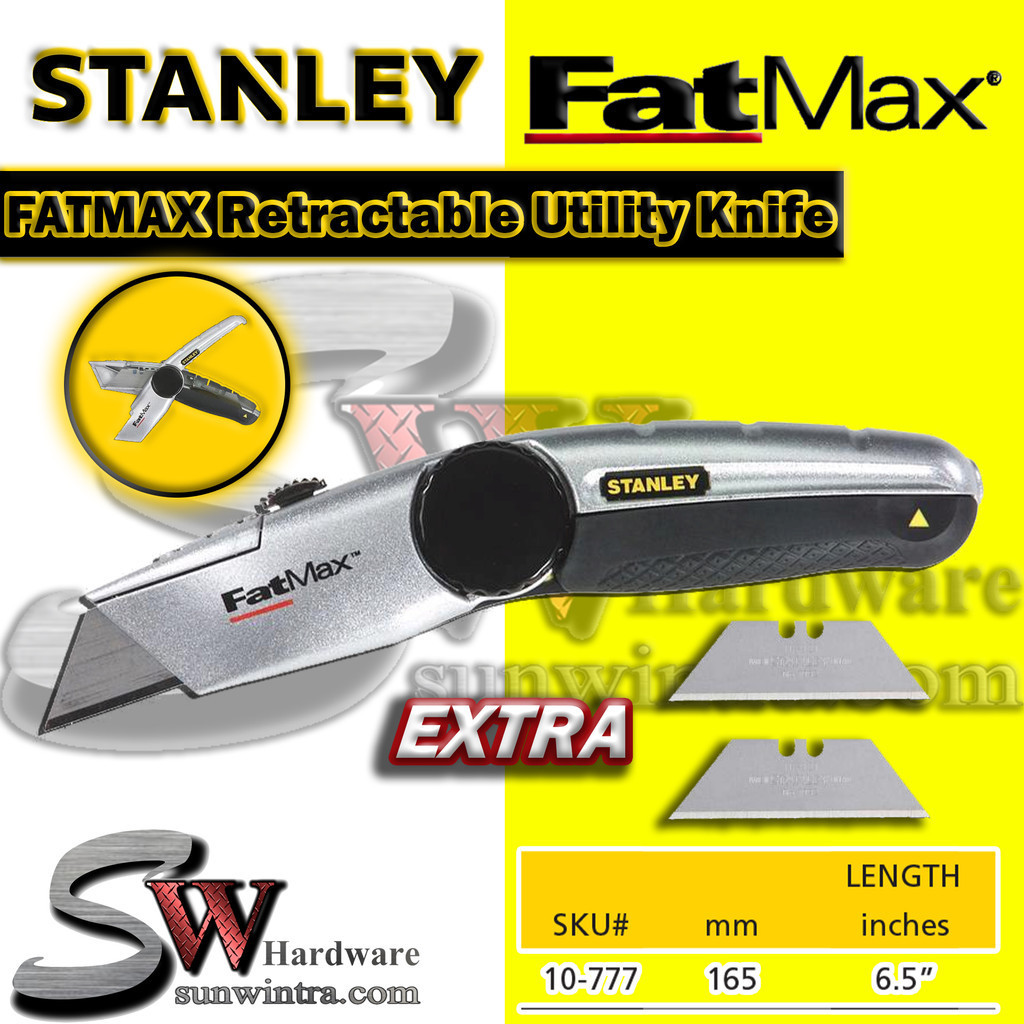 STANLEY FATMAX RETRACTABLE UTILITY 10-777 10777 WITH 2X EXTRA BLADE ...
